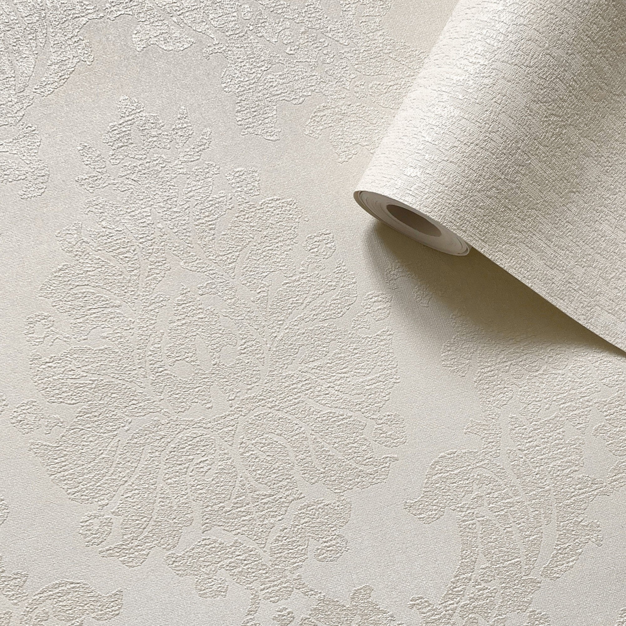 Damask Ivory Wallpaper